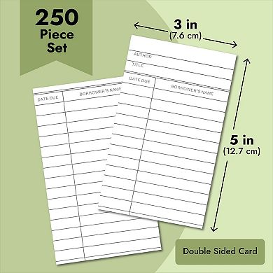 250 Pack Checkout Library Cards For Book Checkouts, Cds, Vinyl Records ...