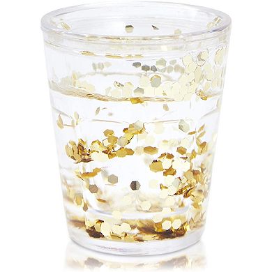 Set Of 8 Gold Shot Glasses With Glitter For Girls Birthday ...