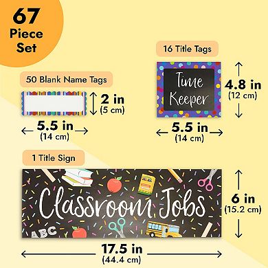 67-piece Classroom Job Chart Set With Name Tags For Bulletin Board ...