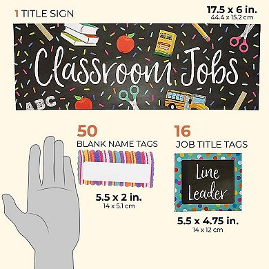 67-piece Classroom Job Chart Set With Name Tags For Bulletin Board ...