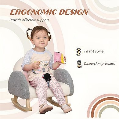 Modern Style Kids Armrest Rocking Sofa Chair with Smooth Rocking Motion