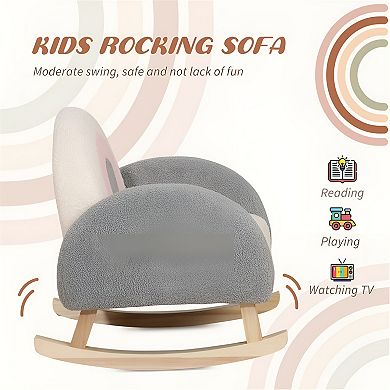 Modern Style Kids Armrest Rocking Sofa Chair with Smooth Rocking Motion