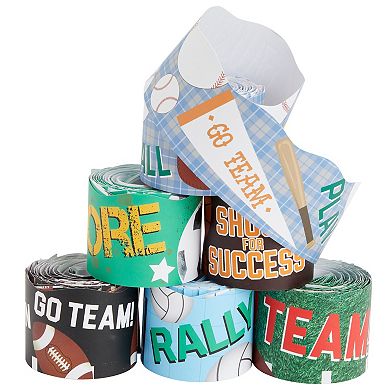 6 Rolls 234 Feet Sports Scalloped Bulletin Board Border Strips For ...