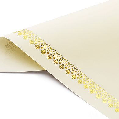 48 Pack Blank Certificate Award Printer Paper Gold Foil Border 8.5" X 11"