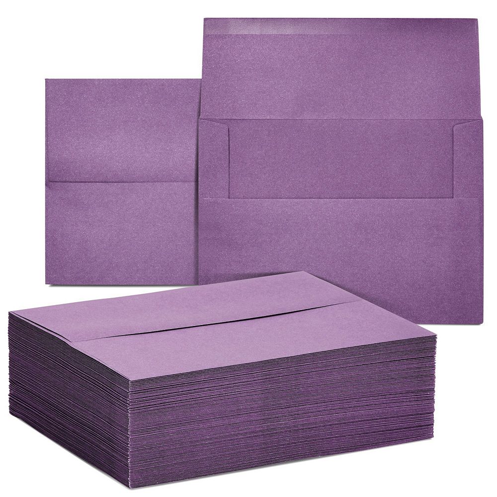 100 Pack Purple Envelopes 7x5", A7 Size for Greeting Cards, Mailing ...
