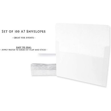 100-pack Bright White A7 Envelopes For Greeting Cards Announcements ...