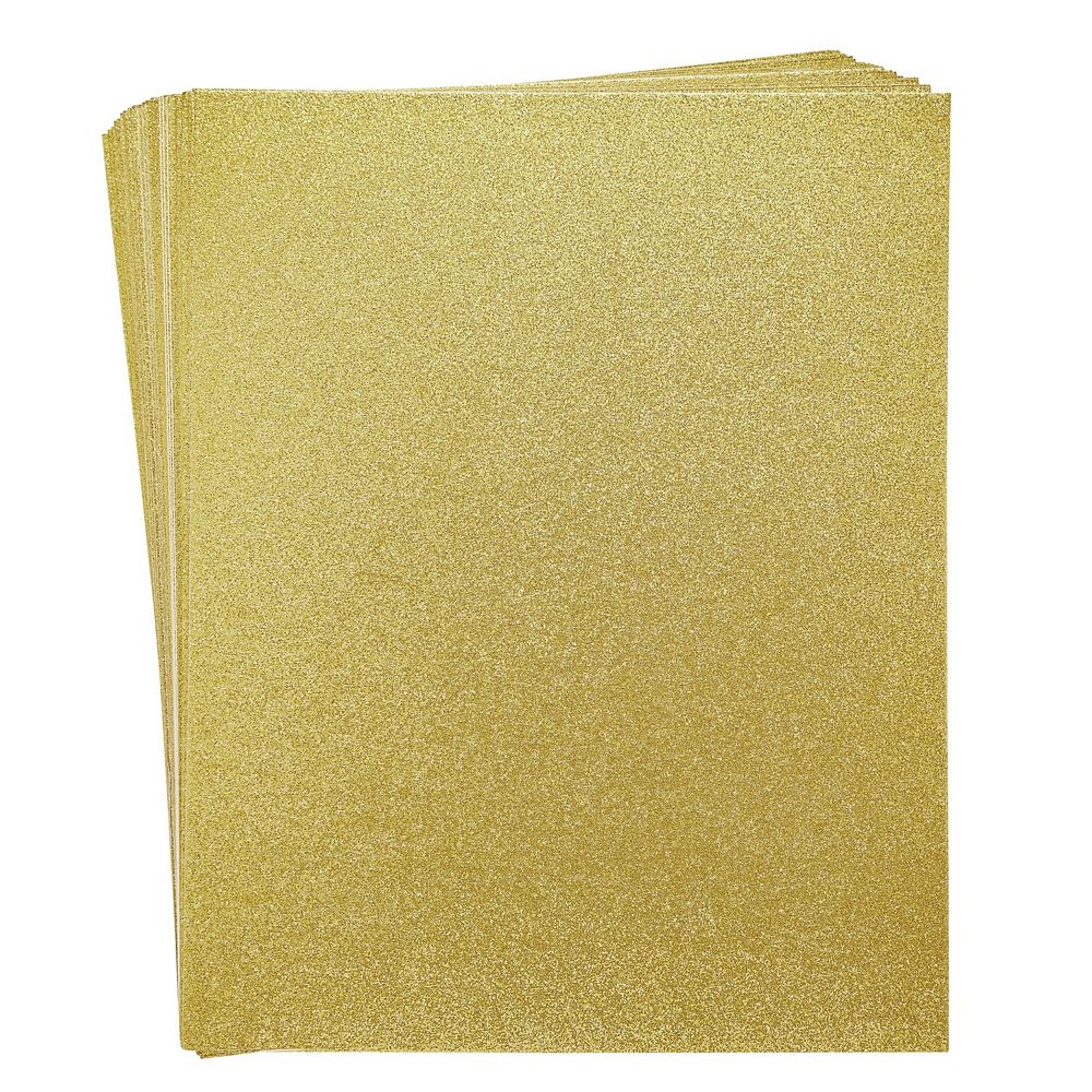 24 Sheets Glitter Gold Craft Paper For Scrapbook,single Sided, 8.5 X 11 ...