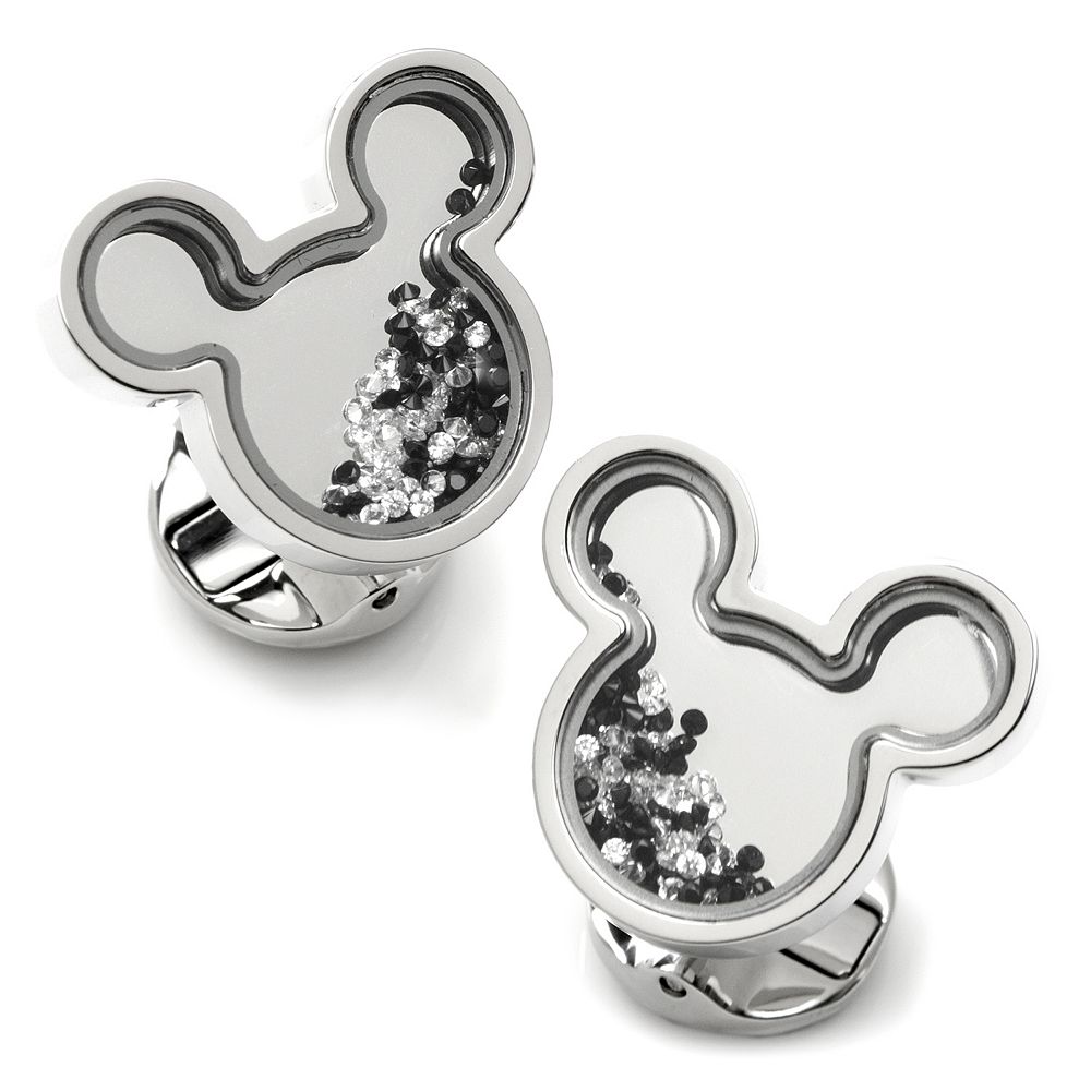 Mickey Mouse Silhouette Caviar Bead Cufflinks