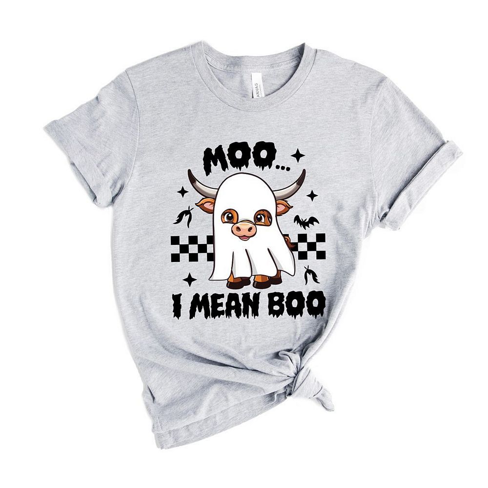 I Mean Boo Cow Short Sleeve Graphic Tee