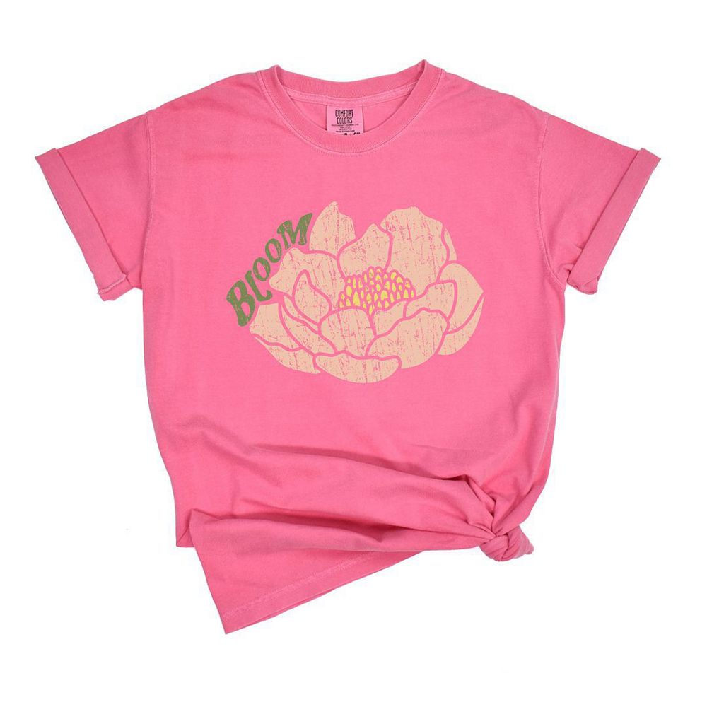 Bloom Flower Garment Dyed Tees