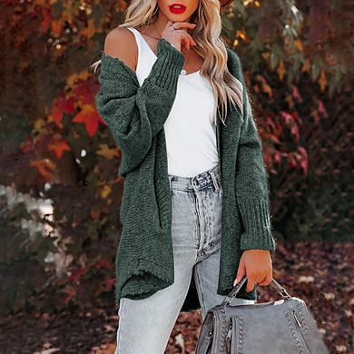 Kimono Batwing Long Sleeve Knit Cardigan Sweaters Open Front Oversized ...