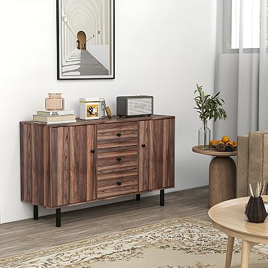 Versatile Storage Unit with 2 Cabinets and 3 Drawers - Adjustable ...