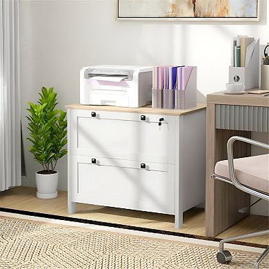 Modern File Storage Cabinets with Lock Facility and Two Keys, White and ...