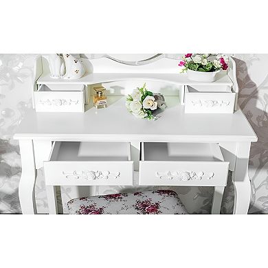 Modern Dressing Table 4-Drawer Design with 360-Degree Rotating ...
