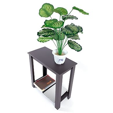 Simple Two-layer Bedside Cabinet Coffee Table - Brown