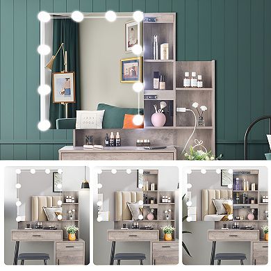 Multi-Functional Dressing Table - 2 Drawers, 1 Door, 2 Shelves, Mirror ...