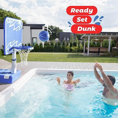 Poolside Basketball Hoop Adjustable Heights Adult & Kids With 2 Balls ...