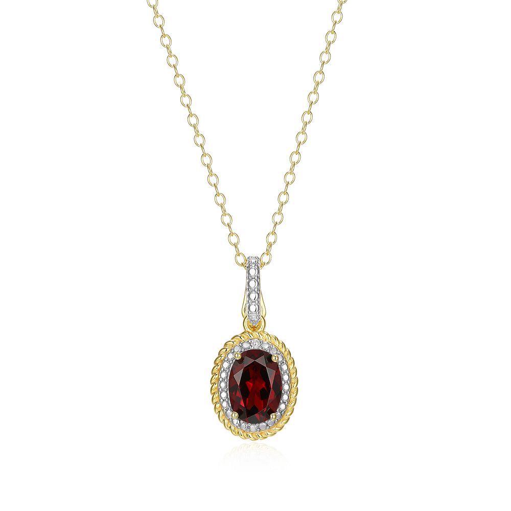 Classic Treasures 18k Gold Over Silver Gemstone & Diamond Accent Halo ...