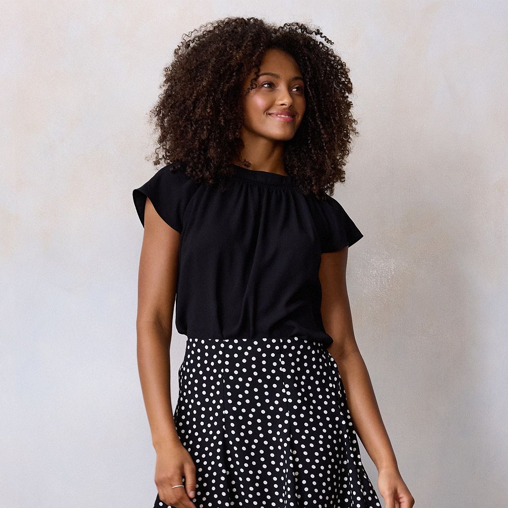 Women's LC Lauren Conrad Shirred Neck Shell Top