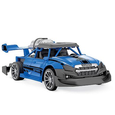 Collections Etc Remote Control Smoking Blue Racer Car