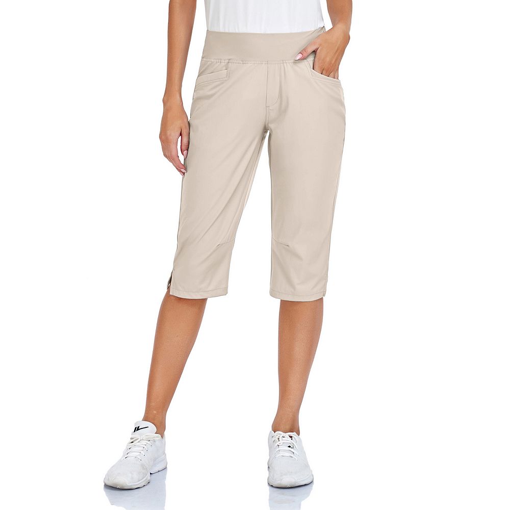 Pull On Capris For Women Elastic Waist Dressy Casual Hiking Golf Capri ...