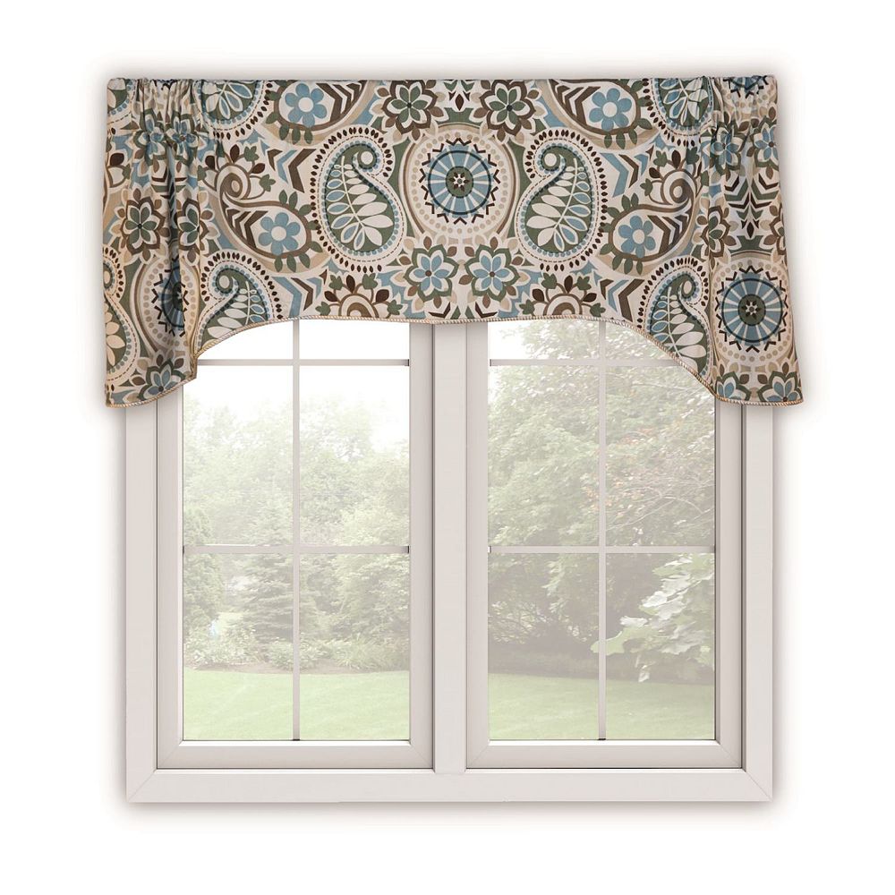 Paisley Prism Arch 3" Rod Pocket Valances For Windows