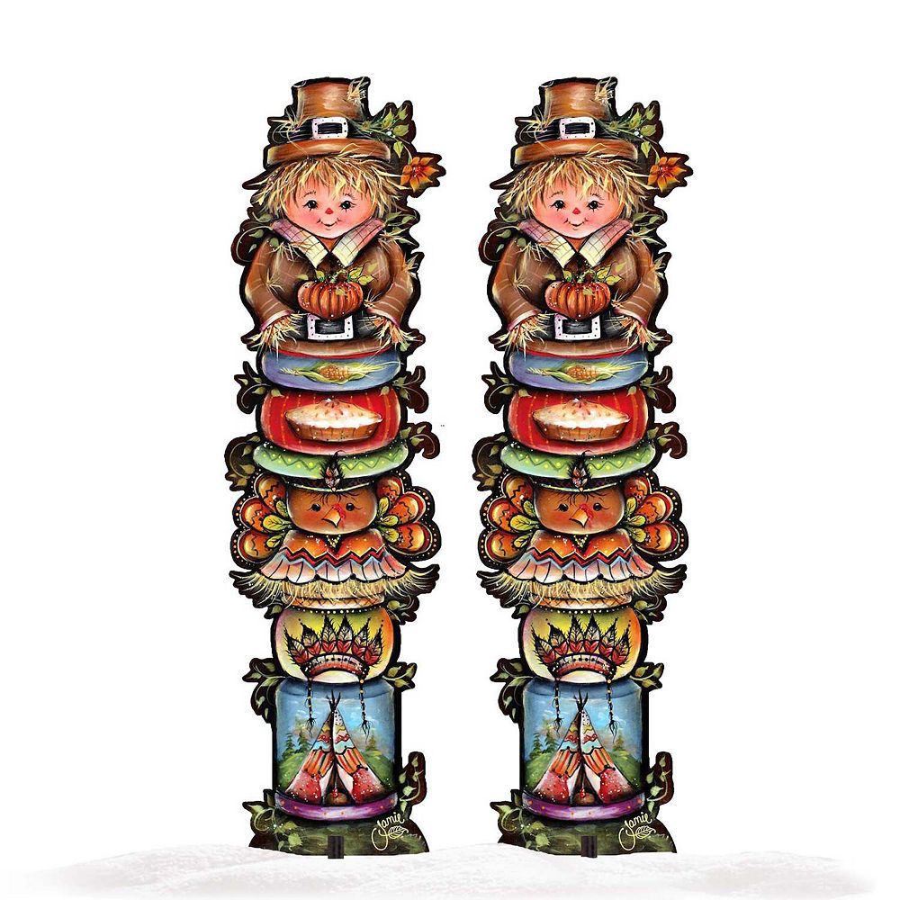 35-Inch Turkey Friends Walkway Greeters Outdoor Set of 2 Handcrafted ...