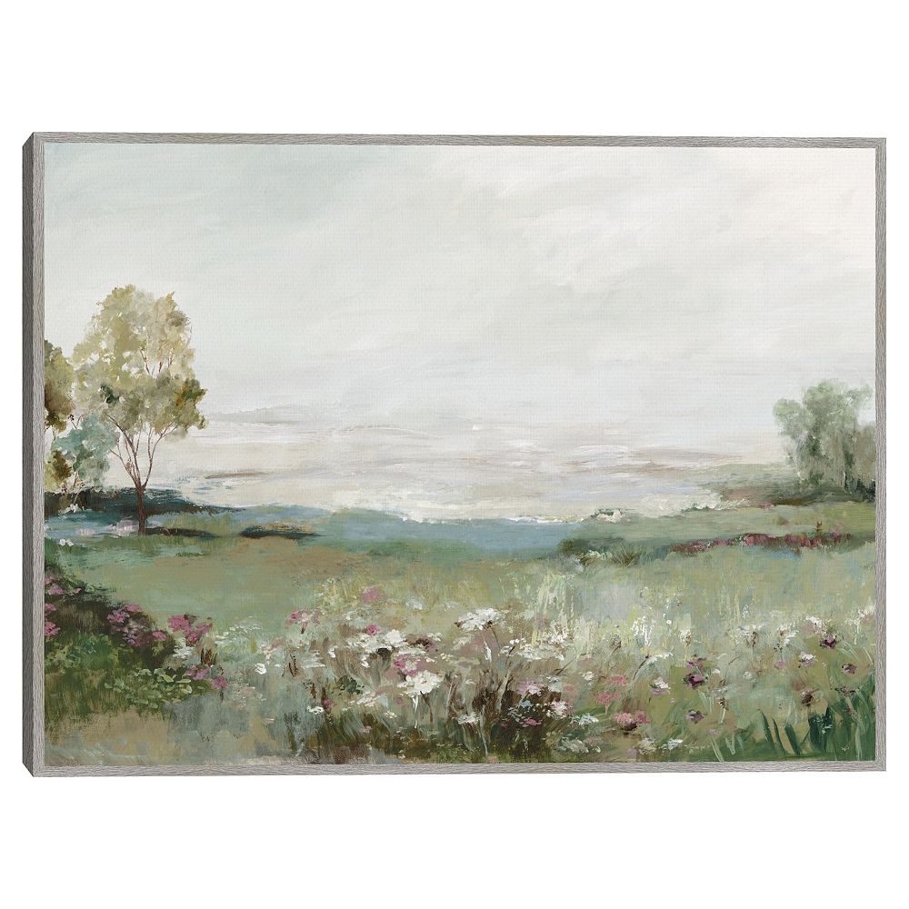 Masterpiece Green Prairie Field Framed Wall Art