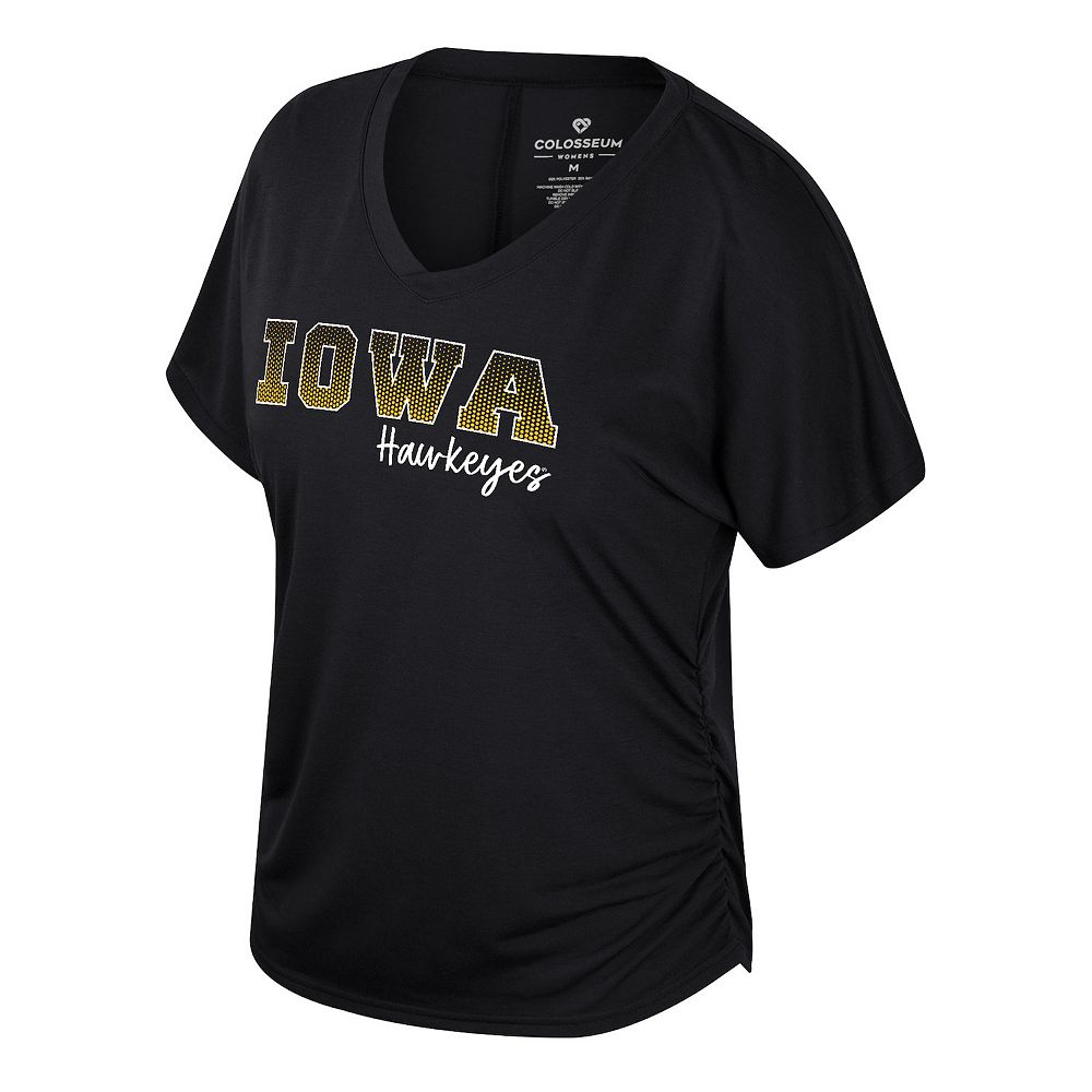 Women's Lady Ruched Iowa Hawkeyes V-Neck Tee