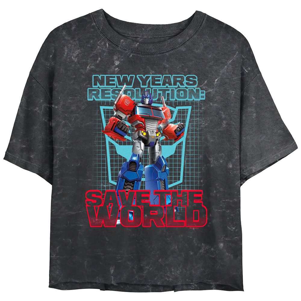 Juniors' Transformers New Year's Resolution Save The World Cropped ...