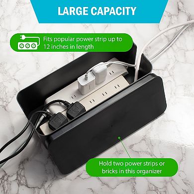16" Cable Management Box Power Strap Cord Surge Protector Cover ...
