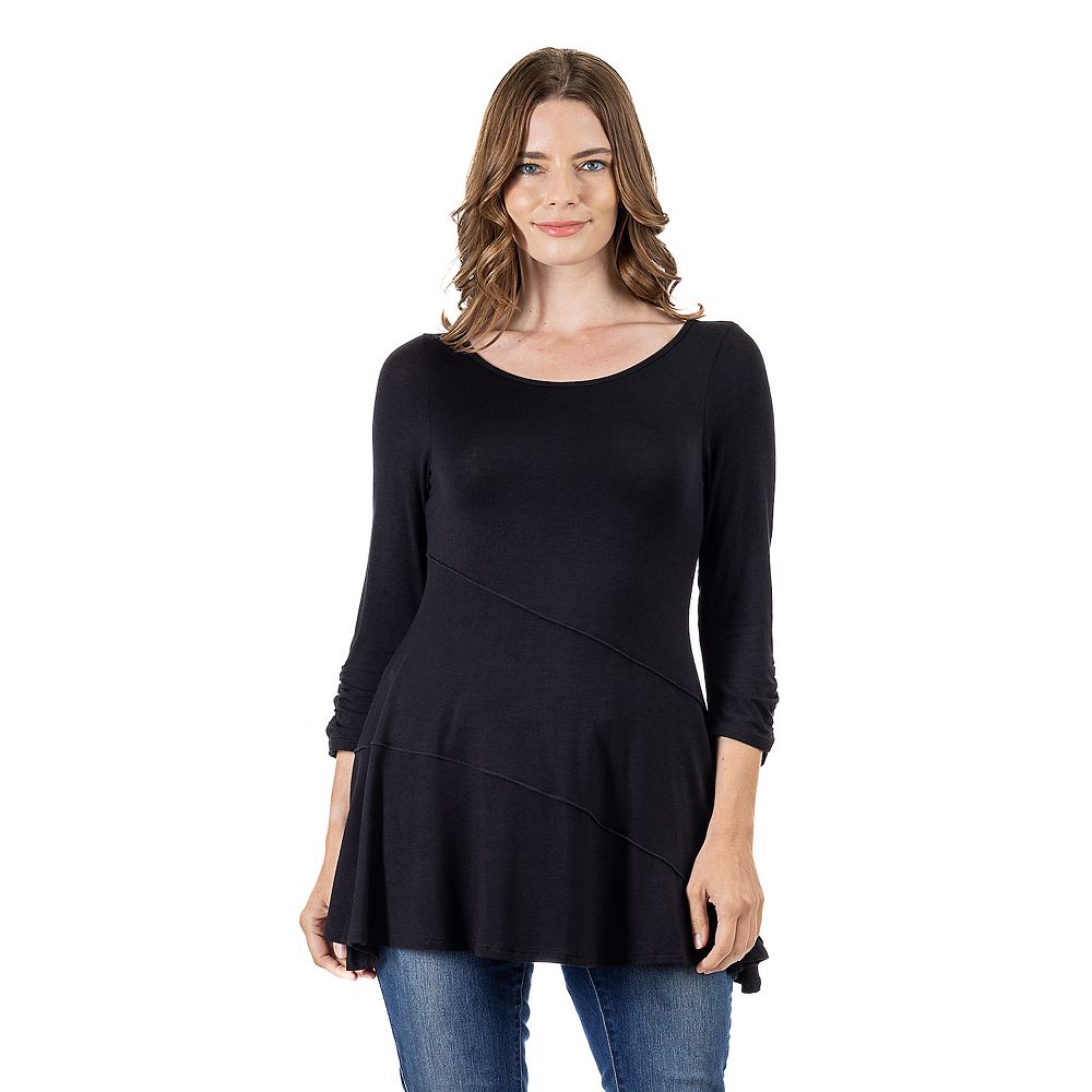 Women's 24Seven Comfort Apparel Ruched Swing Tunic Top