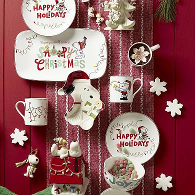 Lenox Peanuts Snoopy Christmas Covered Candy Dish