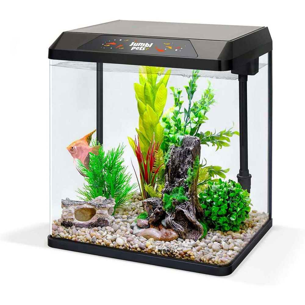 Jumblpets Starter Fish Aquarium Kit, Beginner Glass Fish Tank Kit W/led ...