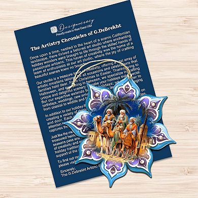 Nativity Snowflake Wooden Christmas Ornaments Set Of 3 By G. Debrekht