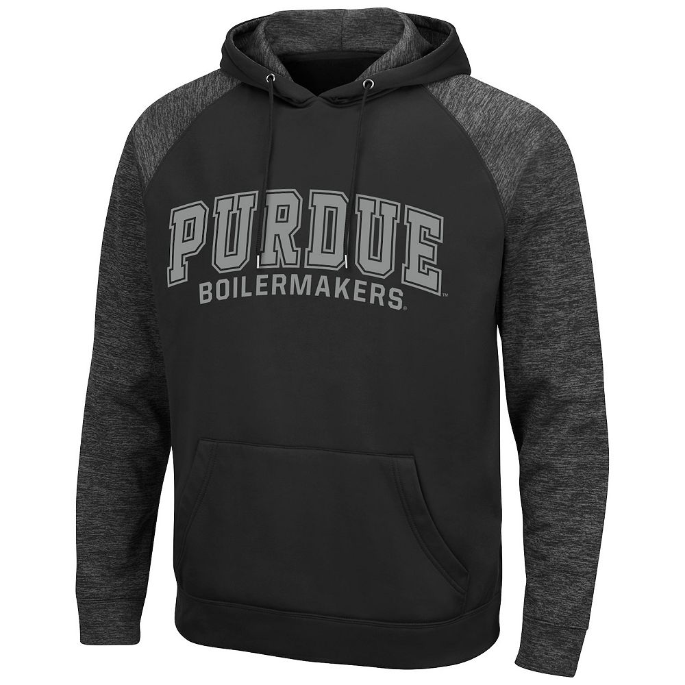 Adult Purdue Boilermakers Blackout Raglan Pullover Hoodie