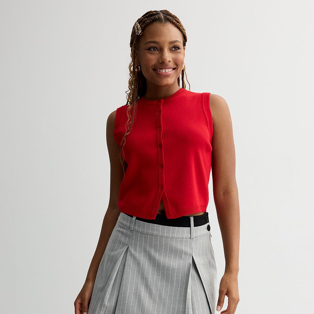 Juniors' madden girl Button Front Sweater Vest