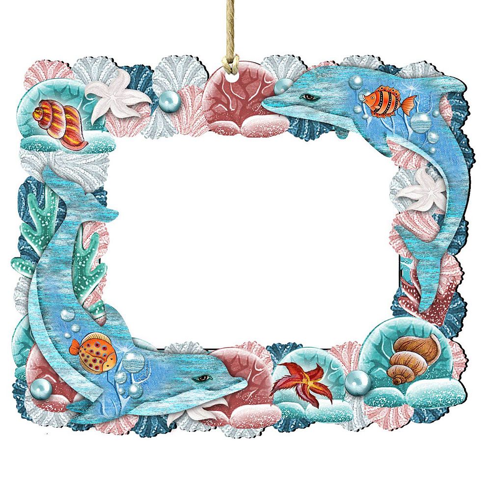Dolphins Ornament Picture Frame Ornament For Photo By G. Debrekht