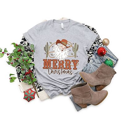 Cactus Western Santa Short Sleeve Graphic Tee