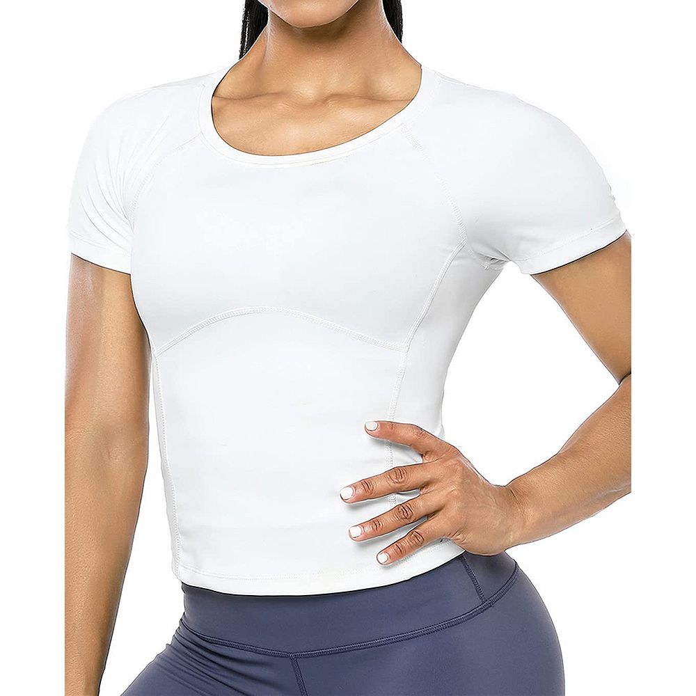 Workout Crop Tops For Women Short Sleeve Workout Shirts For Running Gym ...