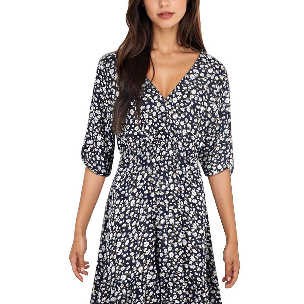Women's Open Sleeve Floral Print Dress