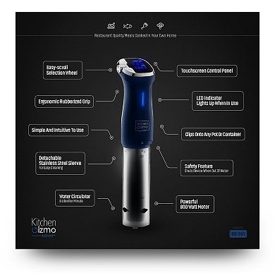 Kitchen Gizmo Sous Vide Immersion Circulator, Cook With Precision
