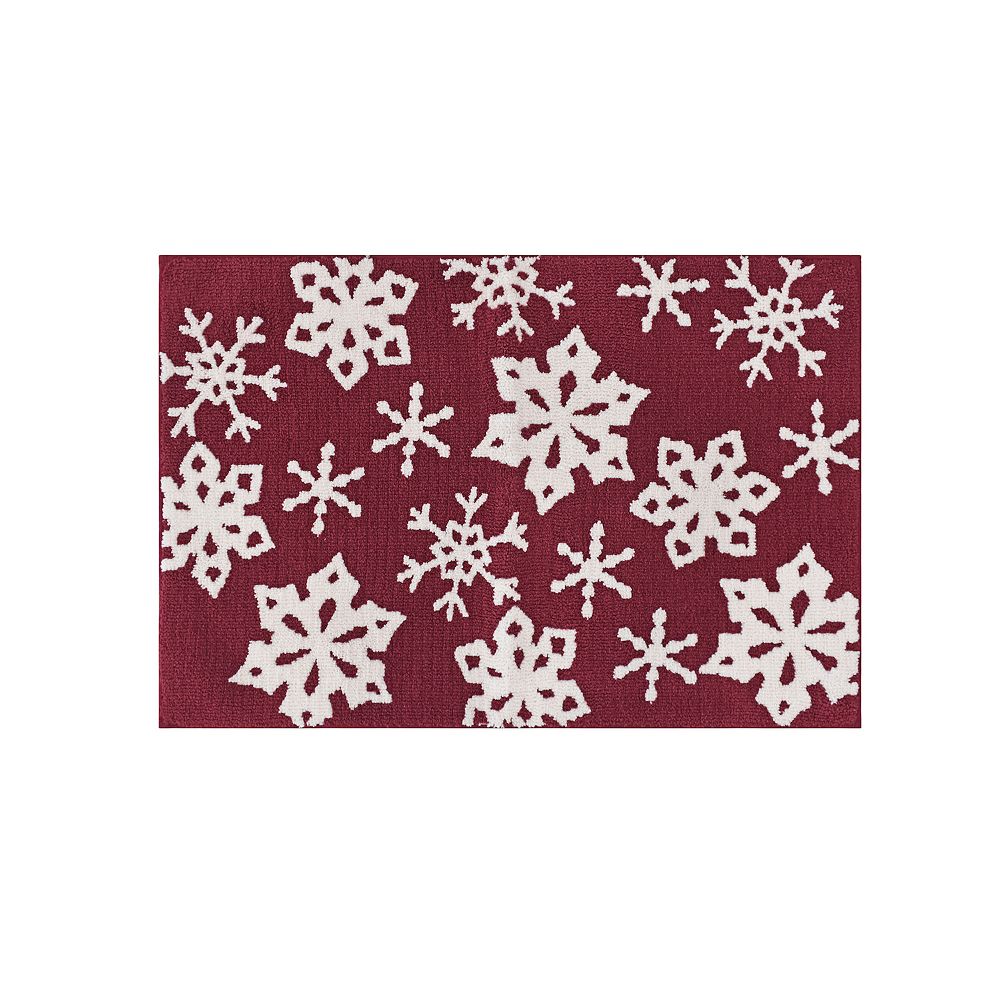 St. Nicholas Square® Snowflake Print Supersoft Accent Rug