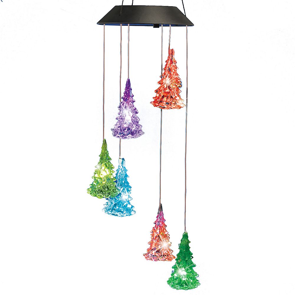 Collections Etc Solar Powered Color Changing Christmas Tree Outdoor Mobile
