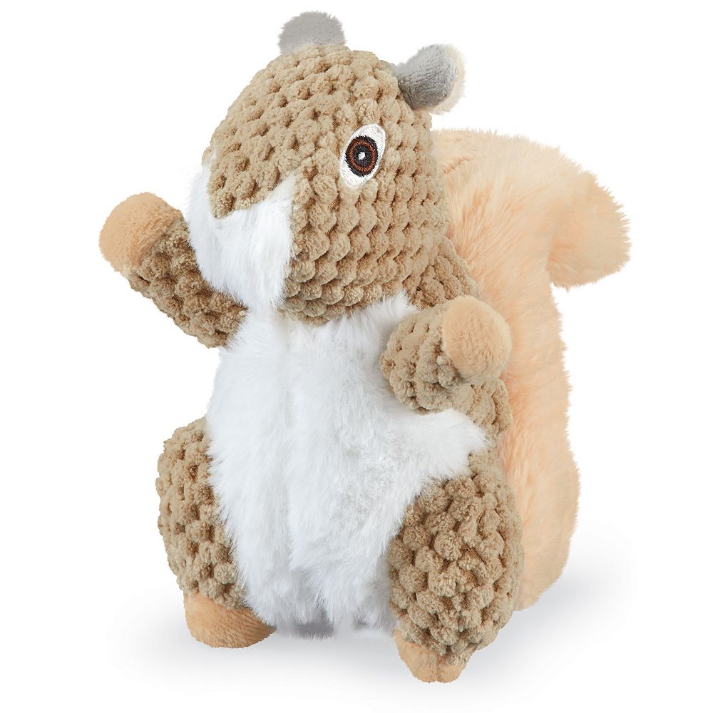 Collections Etc Textured Fabric Stuffed Squirrel Dog Toy