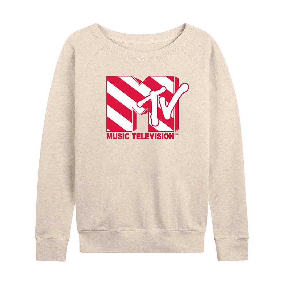 Women's MTV Candy Cane French Terry Long Sleeve Tee