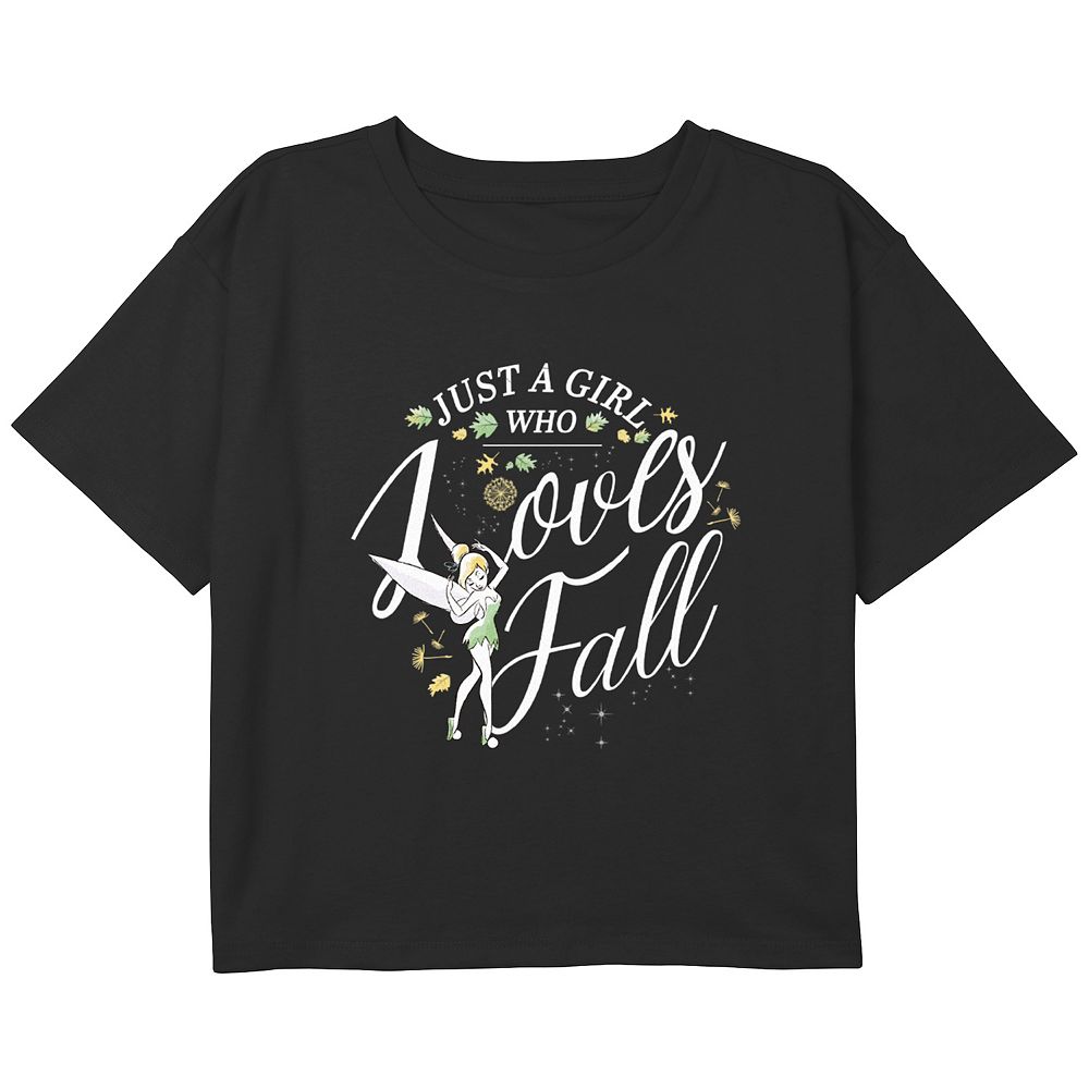 Disney's Tinker Bell Just A Girl Who Loves Fall Girls 7-16 Cropped ...