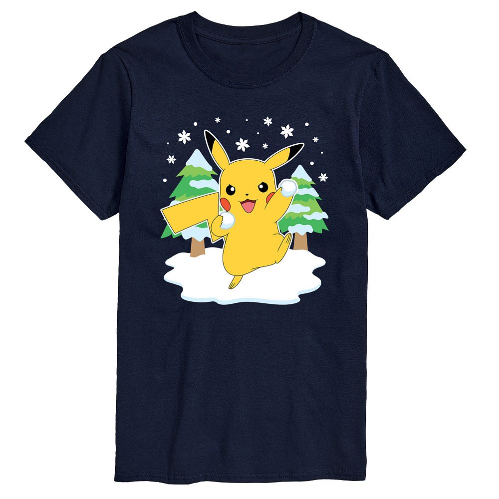 Big & Tall Pokemon Pikachu Snowball Fight Graphic Tee