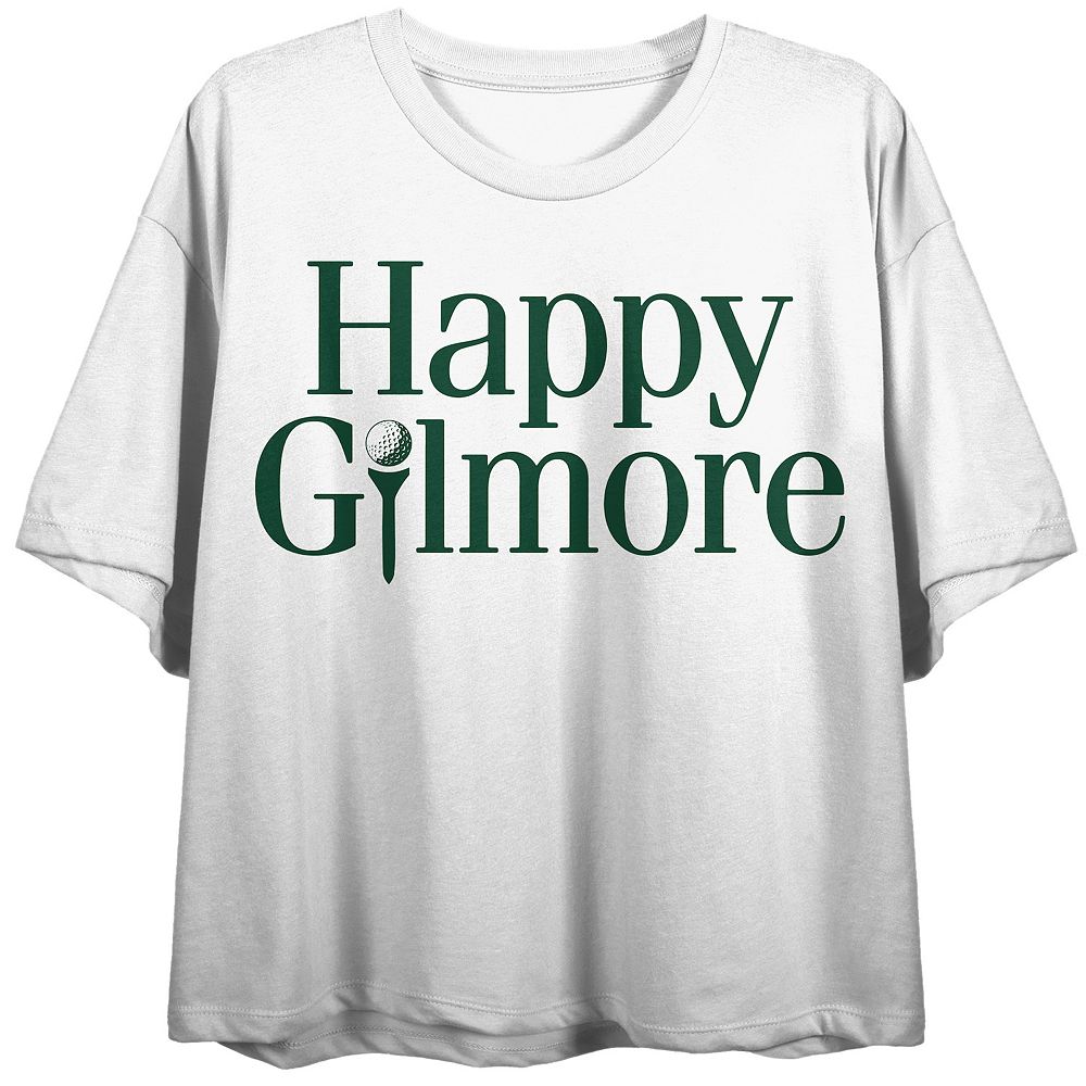 Juniors' Happy Gilmore Movie Logo Crop Graphic Tee