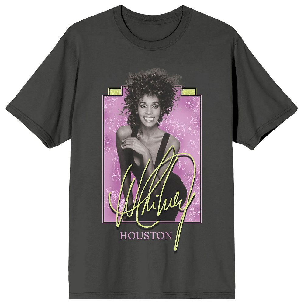 Juniors' Whitney Houston Neon Colors Graphic Tee